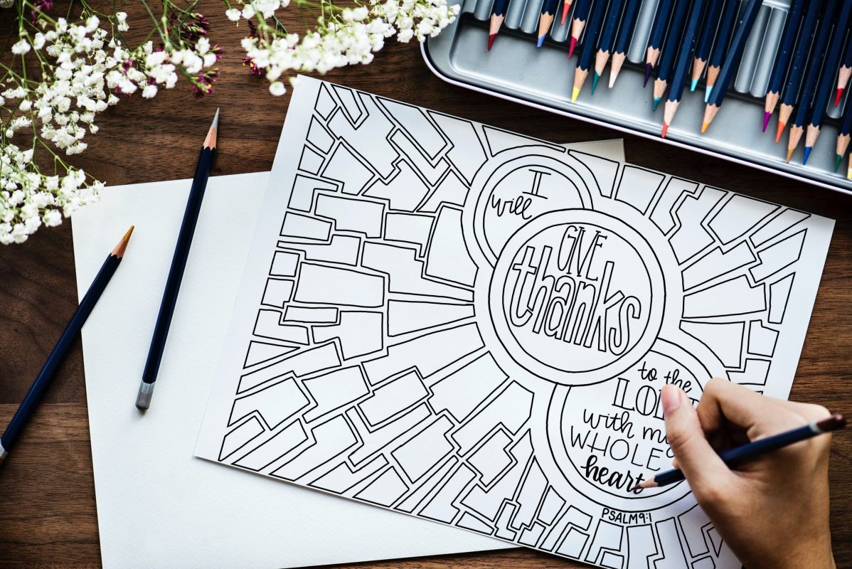 I Will Give Thanks with My Whole Heart - Psalm 9:1 Coloring Page - Pure ...